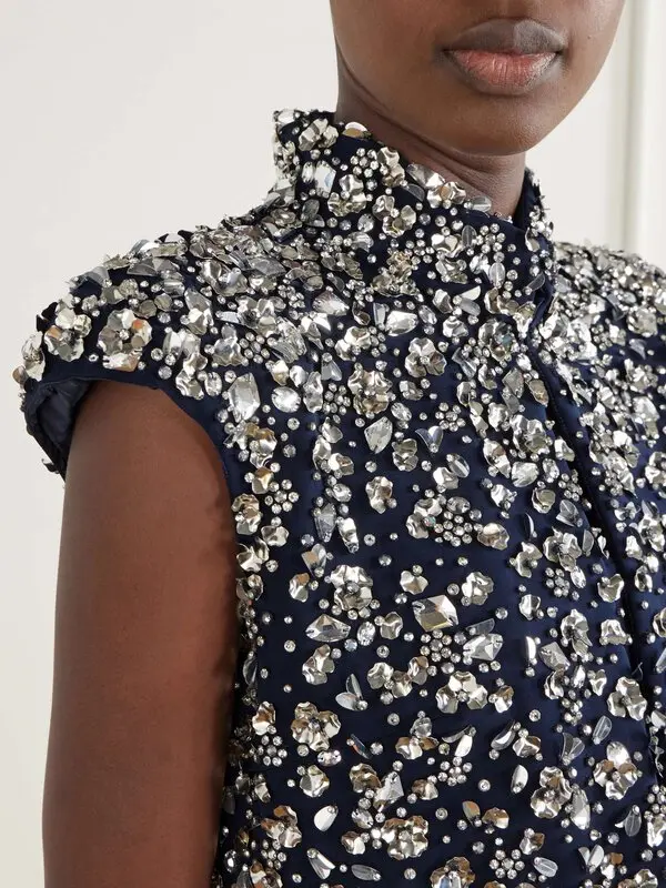 Jenny Packham Super Moon Crystal-embellished Crepe Evening Jacket