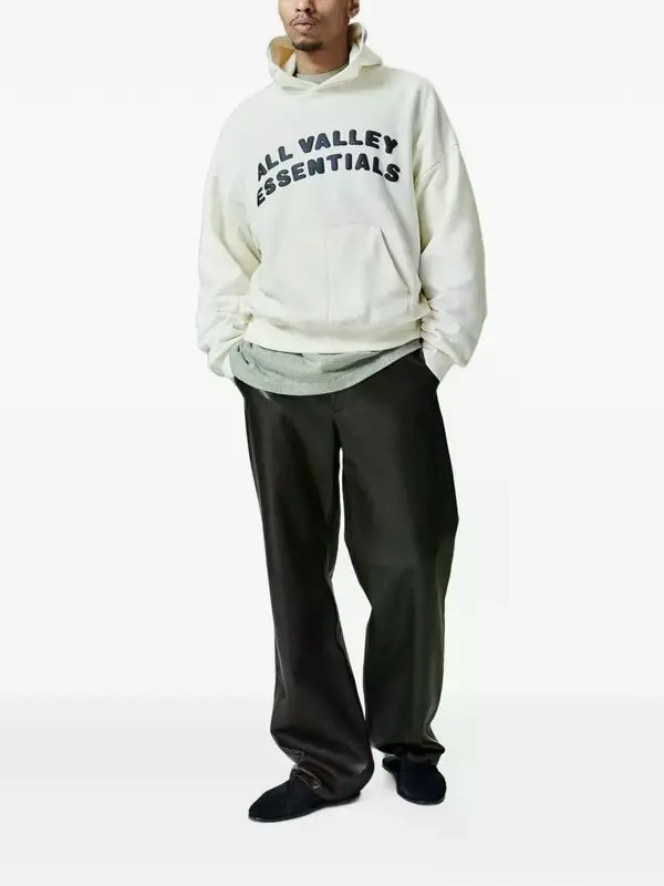ESSENTIALS Logo-print Pouch-pocket Hoodie