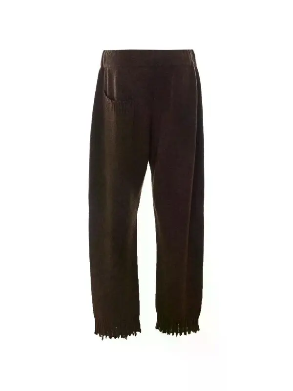 UMA WANG Drawstring-waist Frayed-edge Trousers