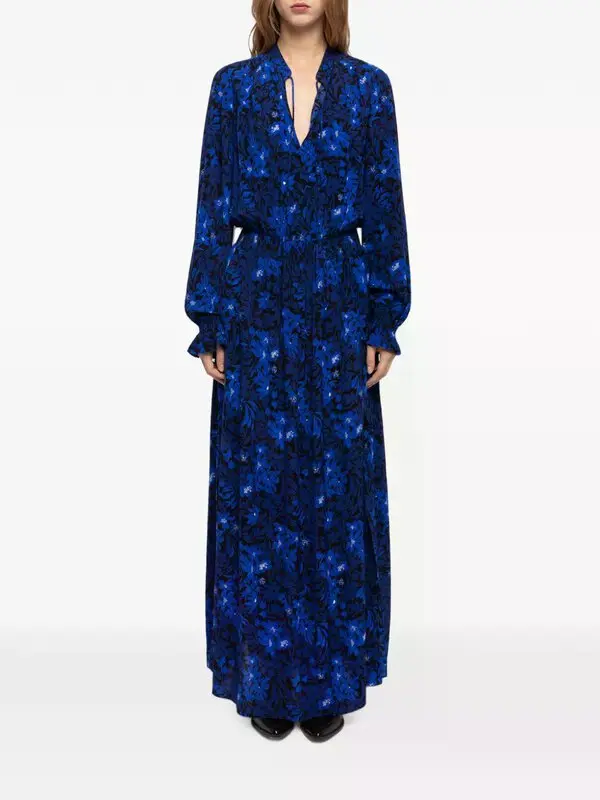 Zadig&Voltaire Rayado Smooth Night Flowers Maxi Dress