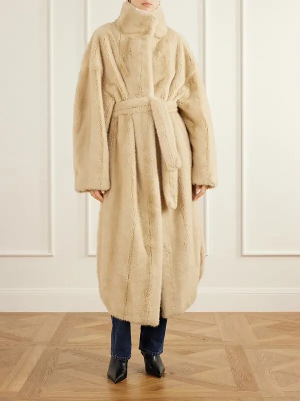 THE FRANKIE SHOP Ravello Plush Coat - Neutrals