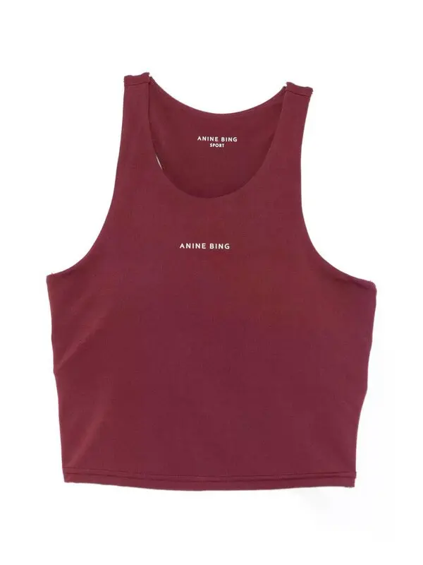 ANINE BING Elina Logo-print Racerback Top - Red