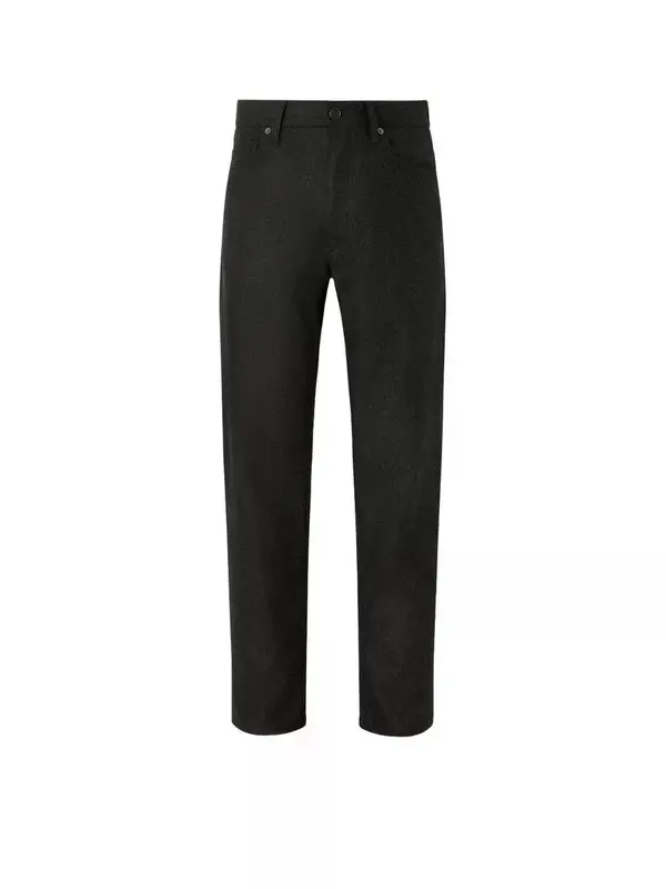 Zegna Dark Wool And Cashmere Roccia Pants