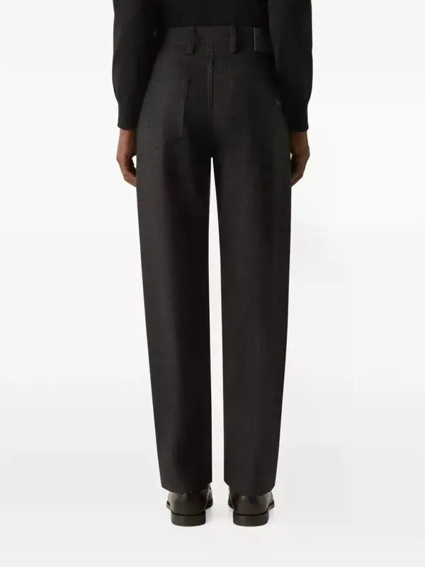 Zegna Dark Wool And Cashmere Roccia Pants