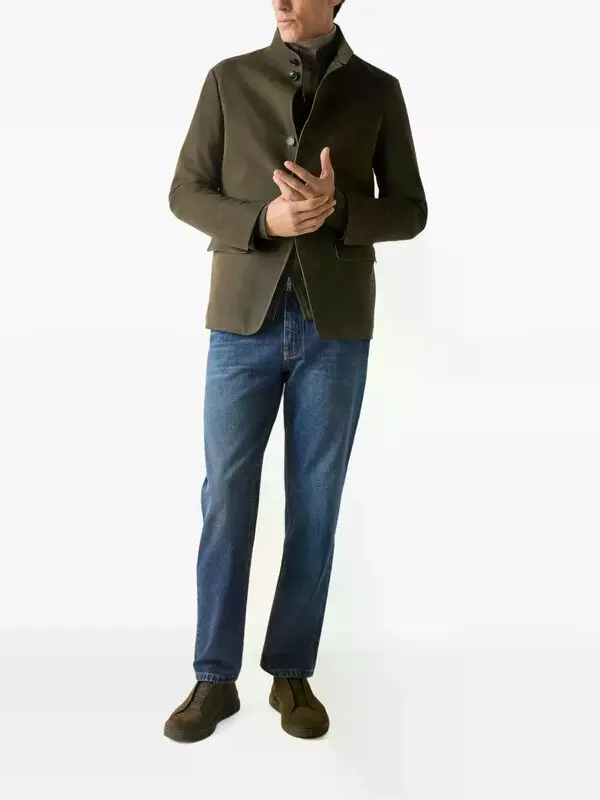 Zegna Dark Olive Secondskin Ii Conte Jacket