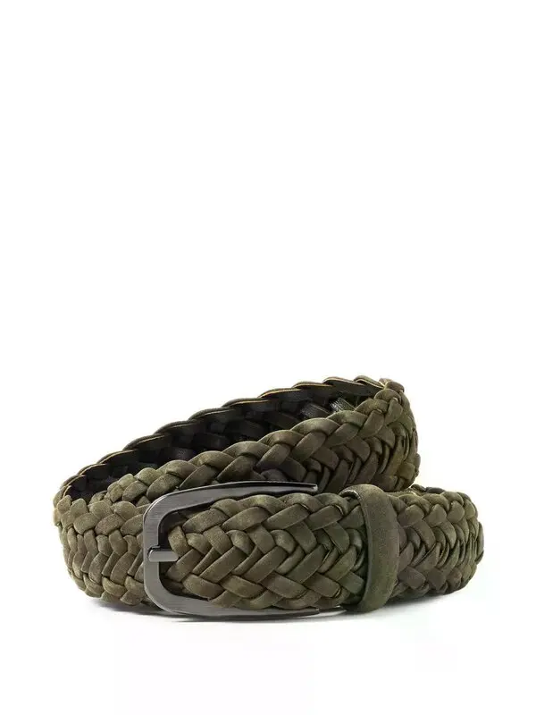 Zegna Dark-olive- Nubuck Belt - Green