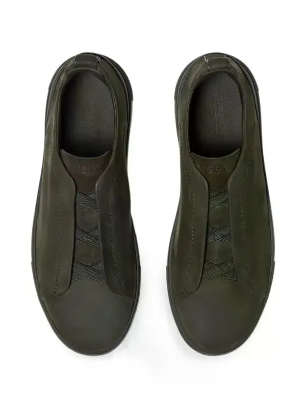 Zegna Dark Olive Triple Stitch™ Secondskin Sneakers - Green