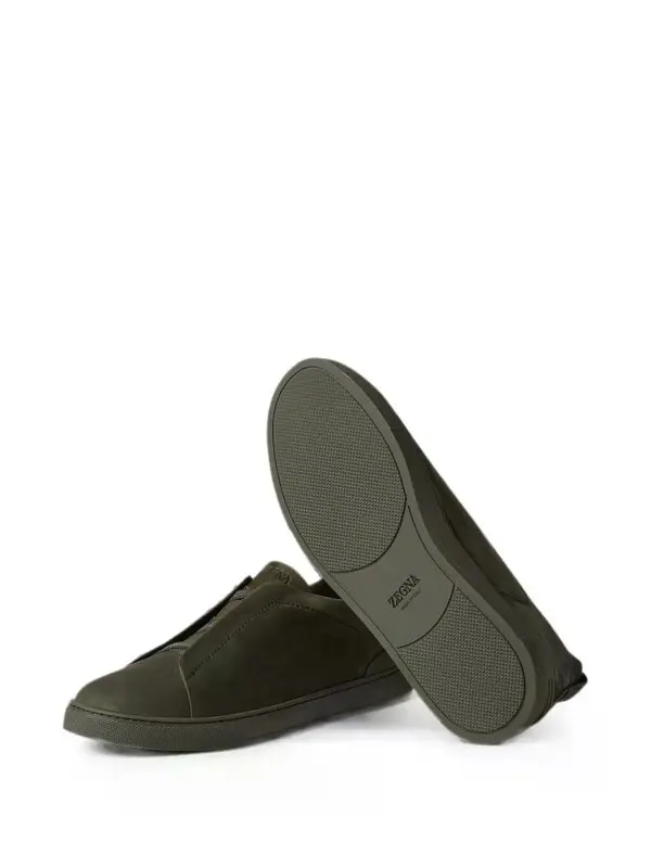 Zegna Dark Olive Triple Stitch™ Secondskin Sneakers - Green