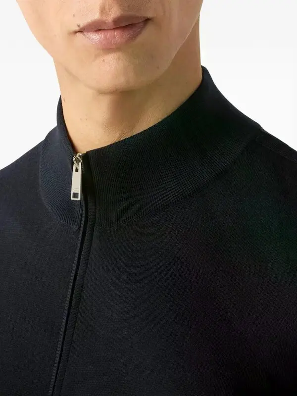 Zegna Trofeo 15milmil15 Wool Full Zip Cardigan - Blue