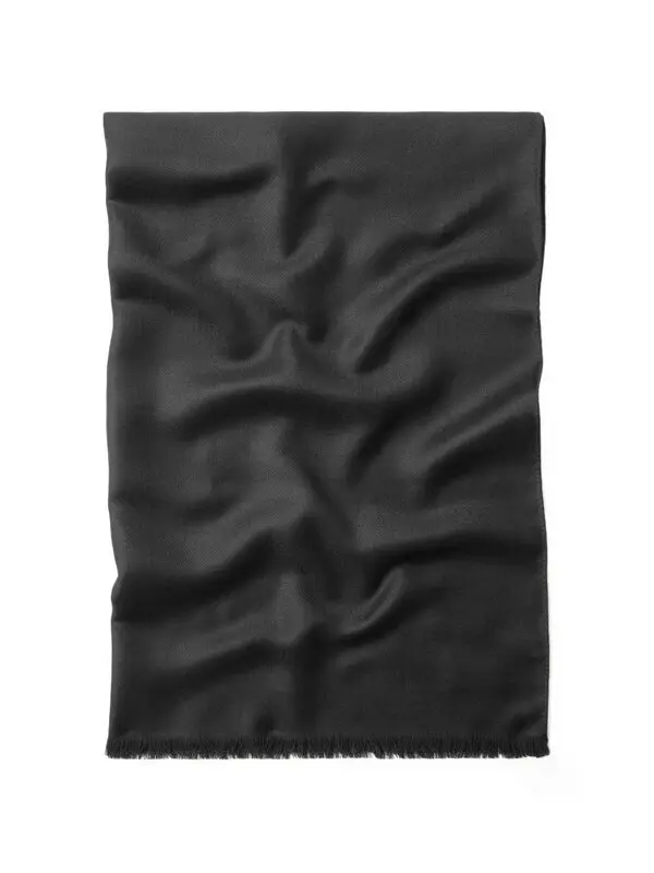 Zegna Dark Wool And Cashmere Scarf - Grey