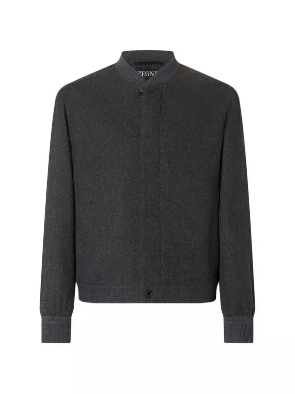 Zegna Dark Multimélange Oasi Cashmere Elements Bomber Jacket