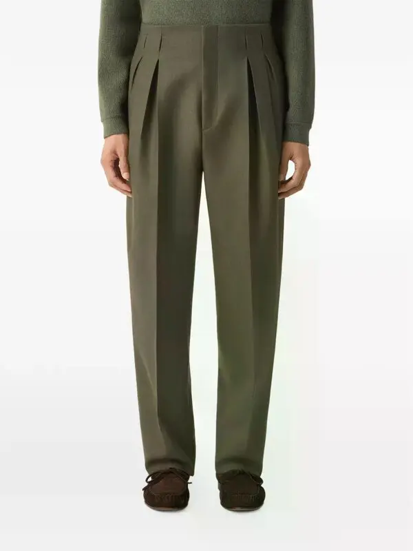 Zegna Pleated-waistband Wool Trousers