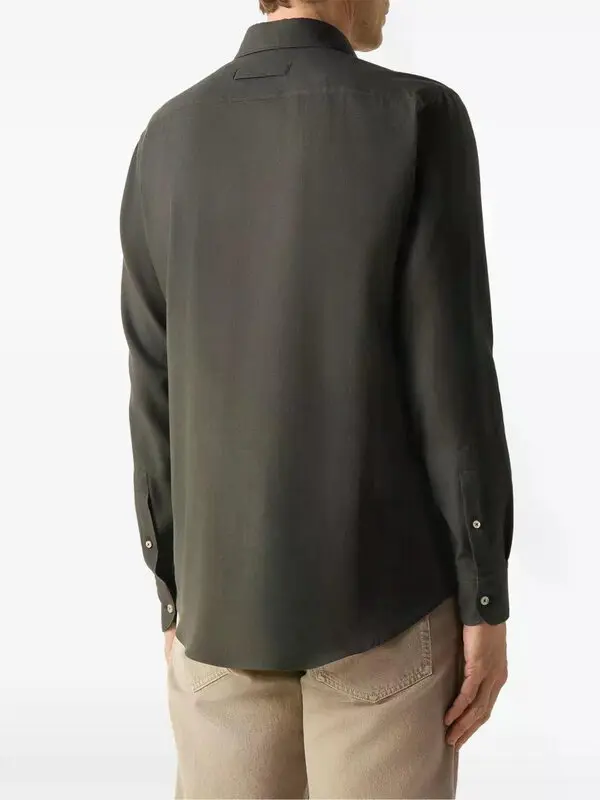 Zegna Dark Olive Cashco Shirt