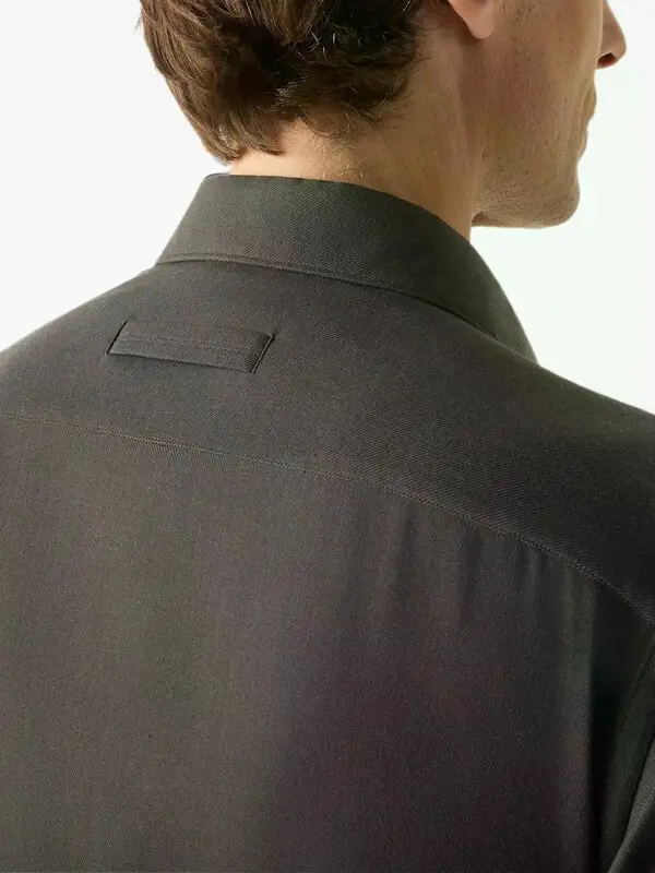 Zegna Dark Olive Cashco Shirt