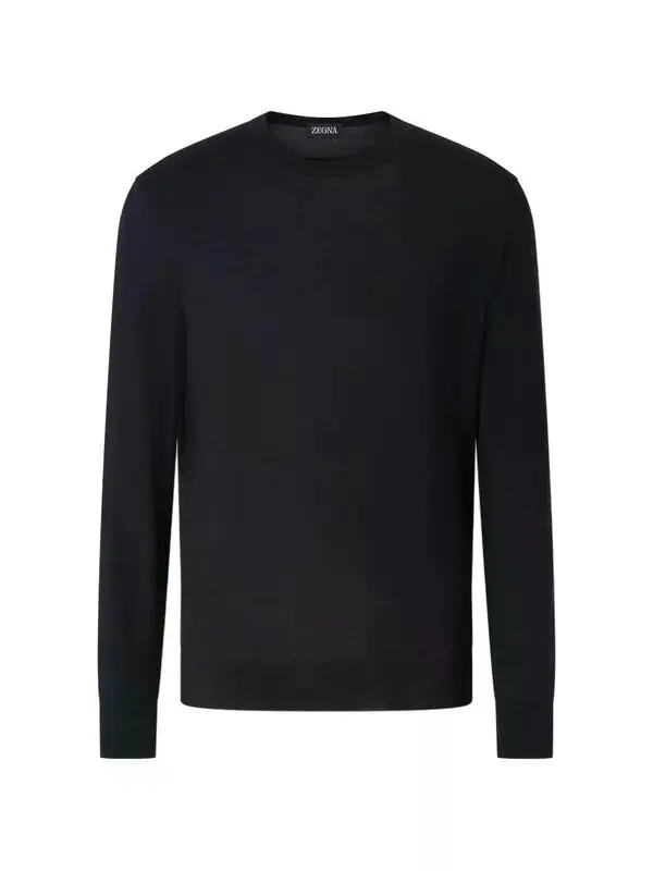 Zegna Navy Trofeo 15milmil15 Wool Crewneck Sweater - Blue
