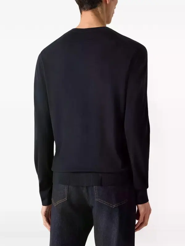 Zegna Navy Trofeo 15milmil15 Wool Crewneck Sweater - Blue