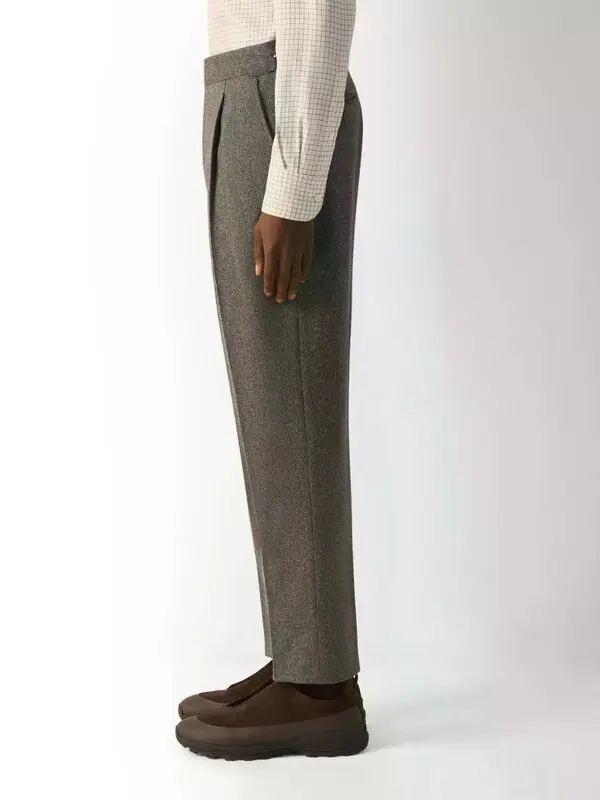Zegna Light Taupe Wool And Cashmere Pants