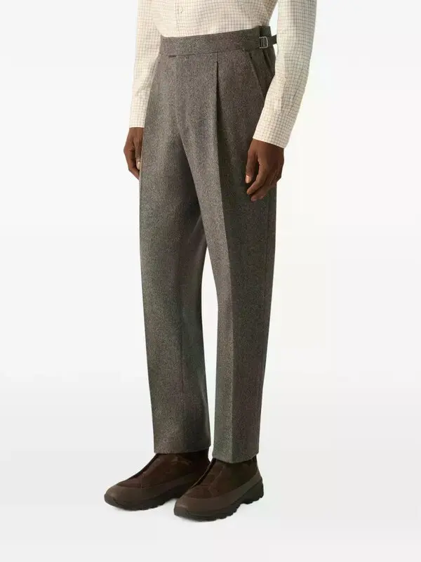 Zegna Light Taupe Wool And Cashmere Pants