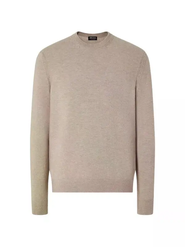 Zegna Light Taupe Oasi Cashmere Crewneck - Neutrals