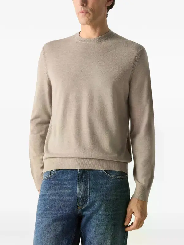 Zegna Light Taupe Oasi Cashmere Crewneck - Neutrals