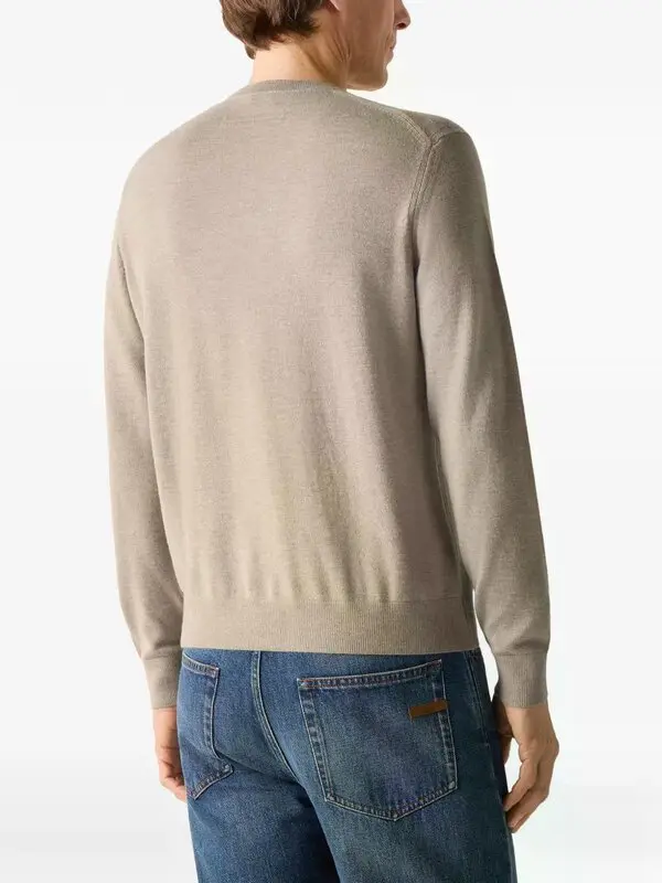 Zegna Light Taupe Oasi Cashmere Crewneck - Neutrals