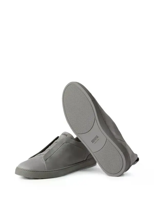 Zegna Mélange Triple Stitch Secondskin Sneakers - Grey