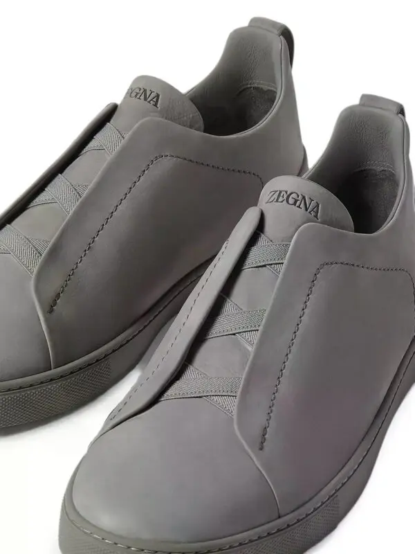 Zegna Mélange Triple Stitch Secondskin Sneakers - Grey