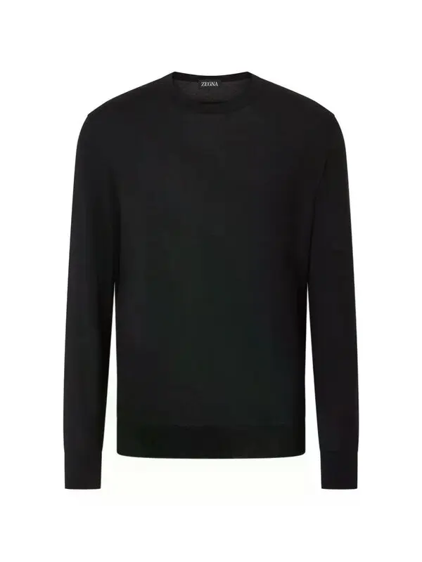Zegna Trofeo 15milmil15 Wool Crewneck Sweater - Black