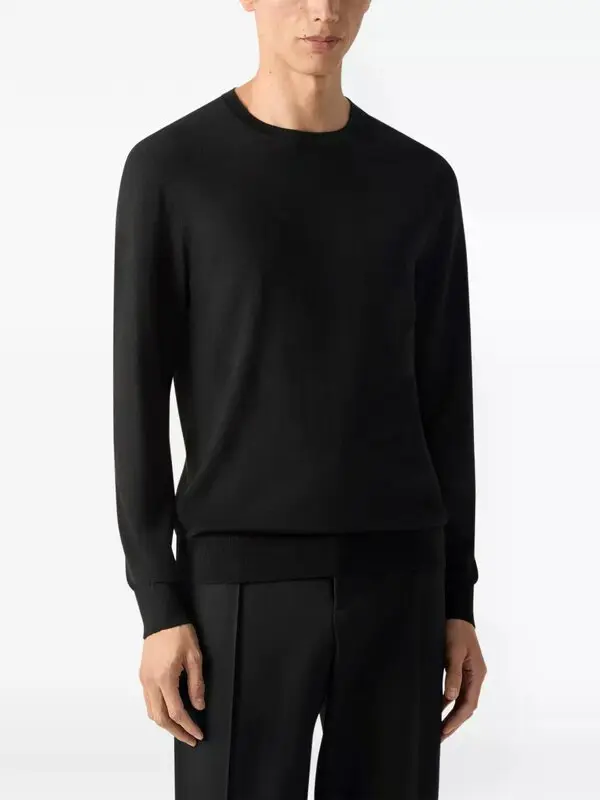 Zegna Trofeo 15milmil15 Wool Crewneck Sweater - Black