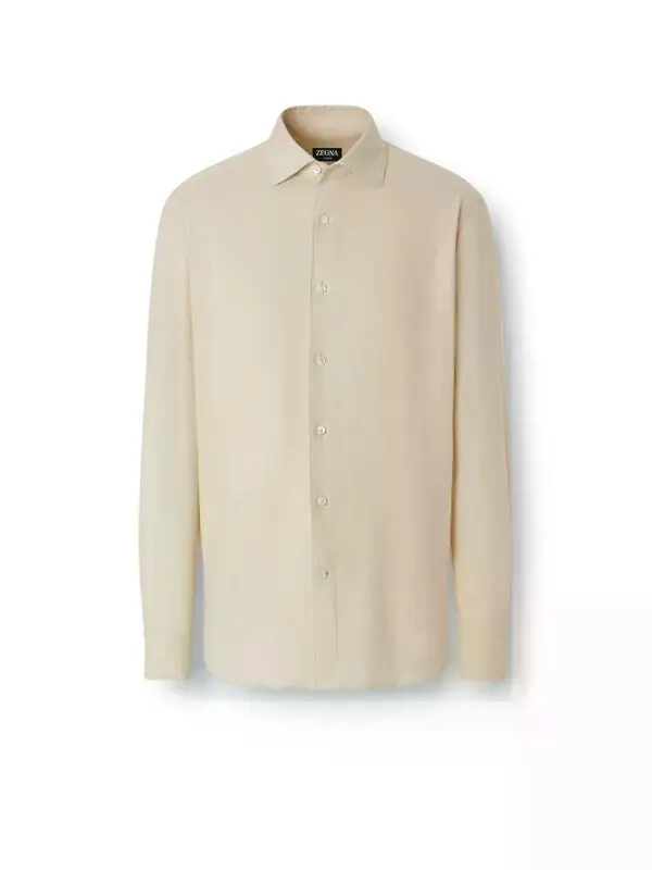 Zegna Cream White Cashco Shirt
