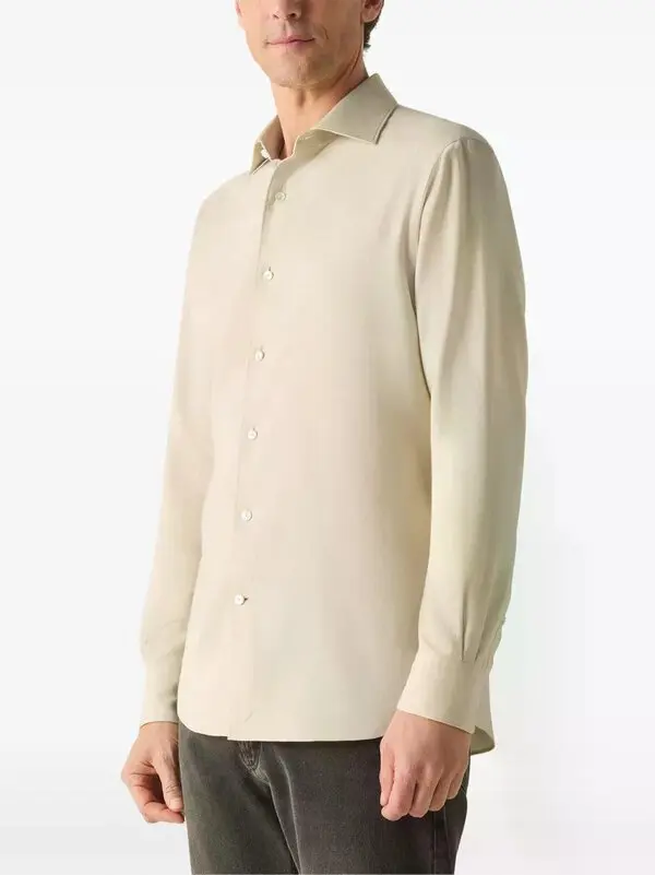 Zegna Cream White Cashco Shirt