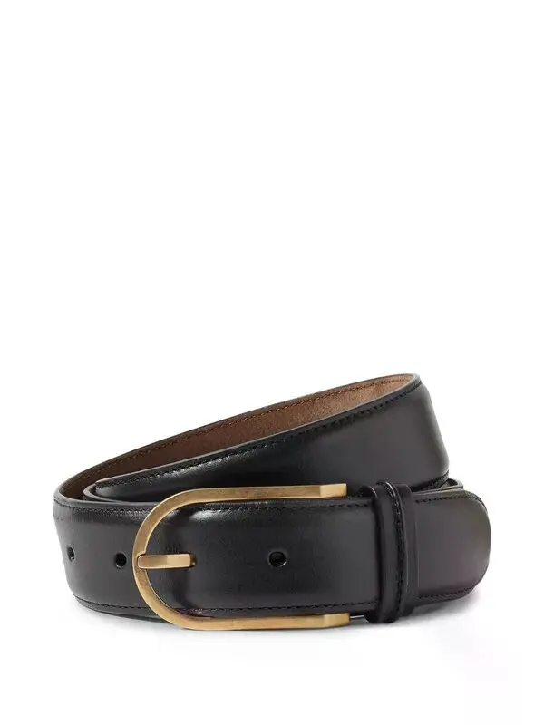 Zegna Dark Leather Belt - Brown