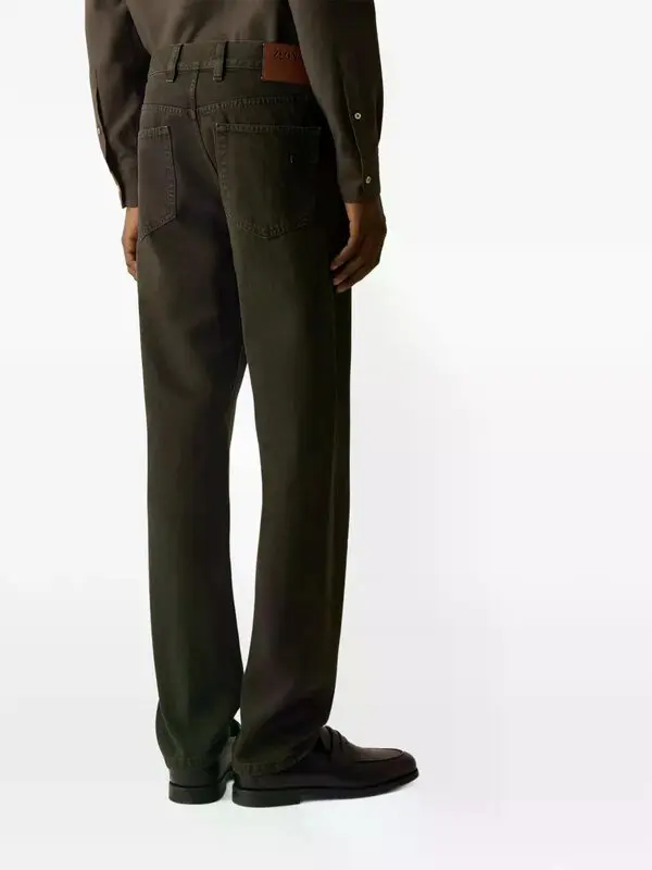Zegna Dark Olive Cotton Roccia Pants