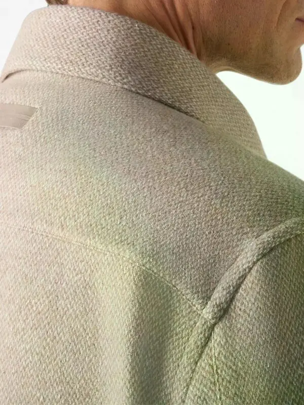 Zegna Light Beige Cashmere And Silk Overshirt