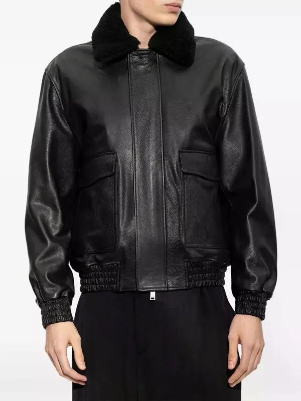 ARMA Bari Faux-fur-collar Leather Jacket