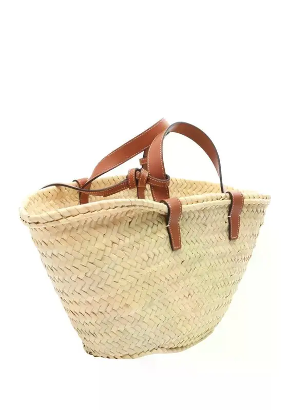 Celine 2015-2026 Teen Supple Raffia Cuir Triomphe Classic Panier Tote Satchel - Neutrals