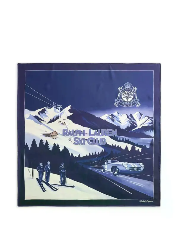 Ralph Lauren Purple Label Ski Club Graphic-print Scarf - Blue