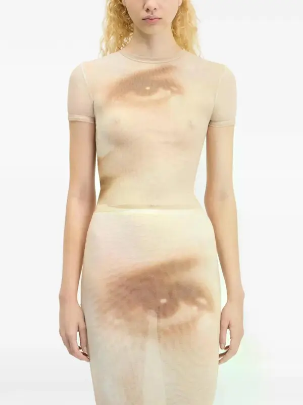 JEAN PAUL GAULTIER Graphic-print T-shirt - Neutrals