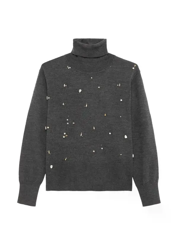 Alpha Studio Crystal-embellished Roll-neck Sweater