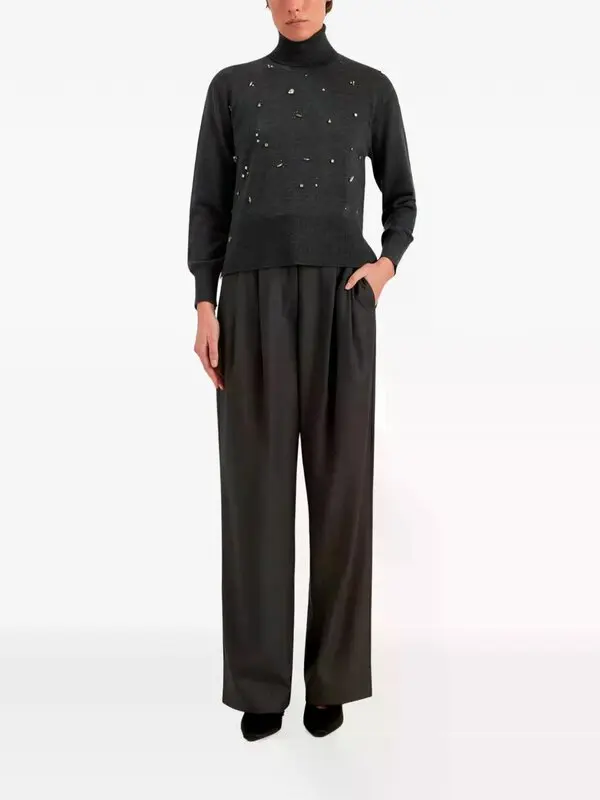 Alpha Studio Crystal-embellished Roll-neck Sweater