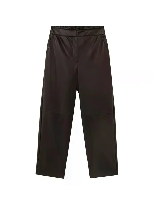 Alpha Studio Elasticated-waistband Faux-leather Trousers