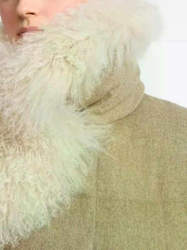 YVES SALOMON Shearling-collar Padded Coat