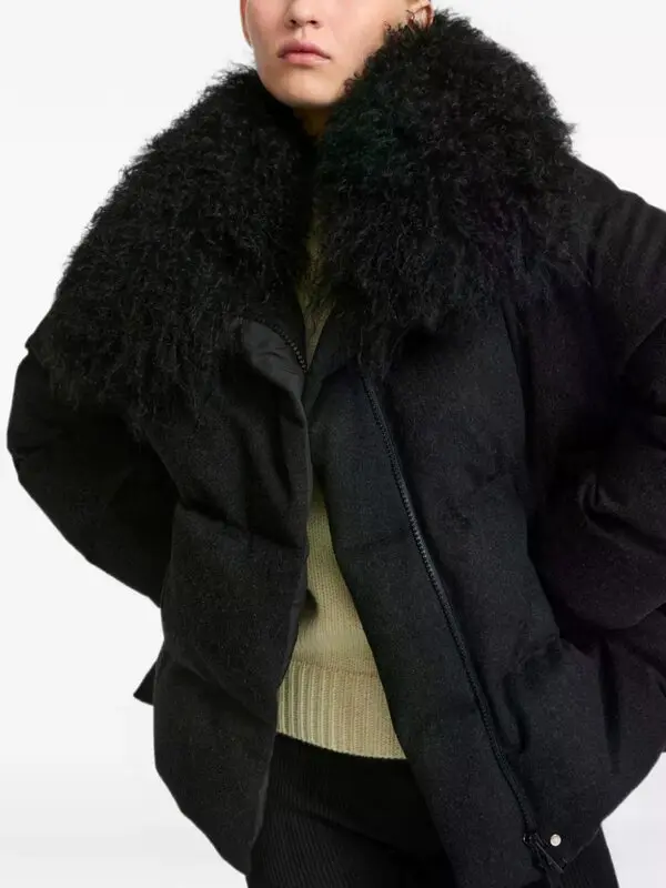 YVES SALOMON Shearling-collar Padded Coat