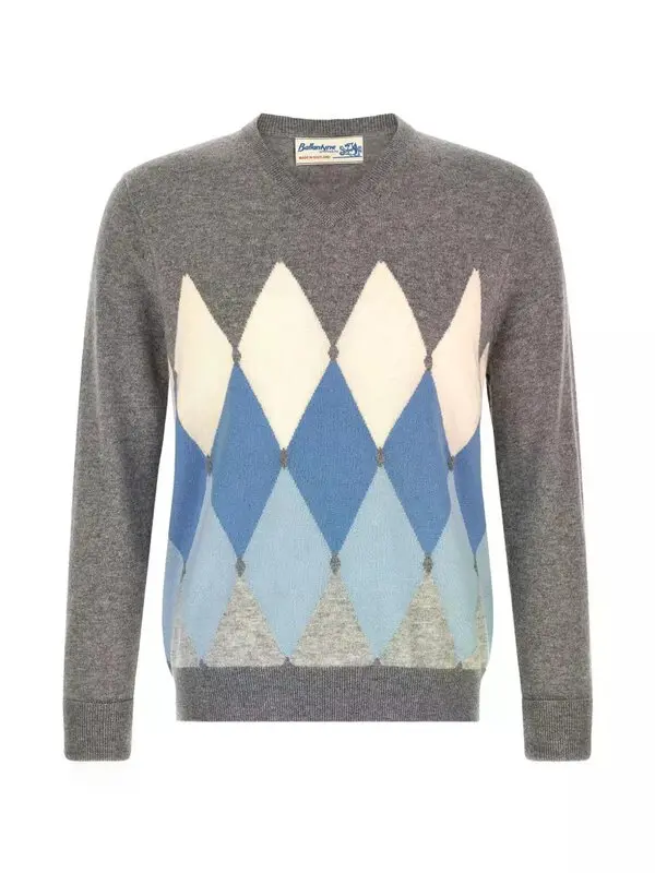 BALLANTYNE Classic Diamond Intarsia Sweater