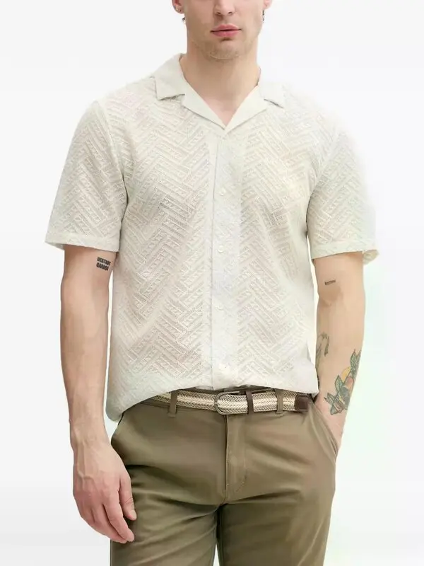 LINDBERGH Geometric-lace Short-sleeve Shirt