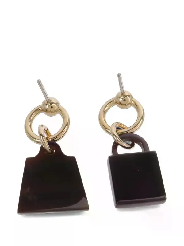 Hermès Amulette Maroquinier Buffalo Horn Earrings