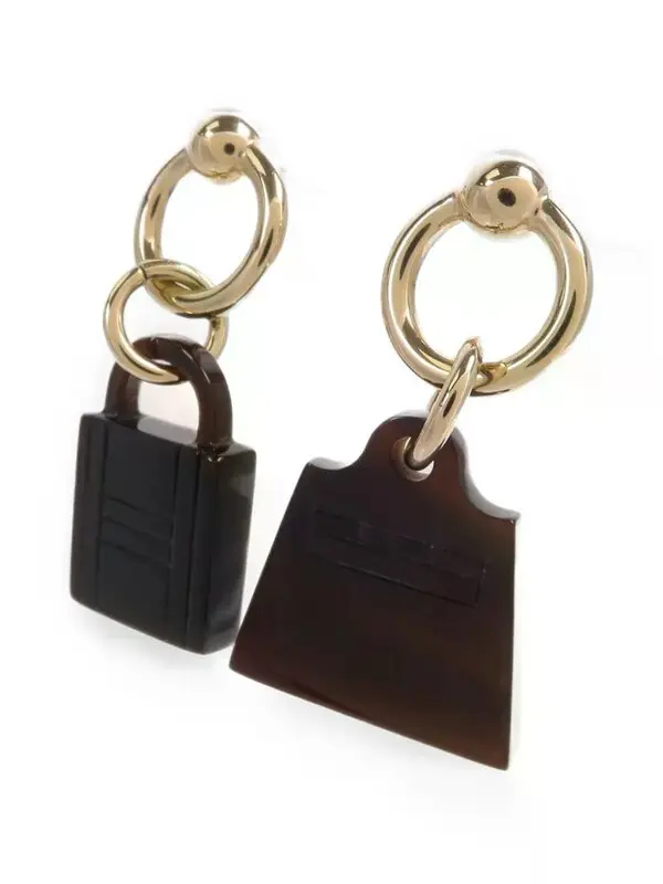 Hermès Amulette Maroquinier Buffalo Horn Earrings