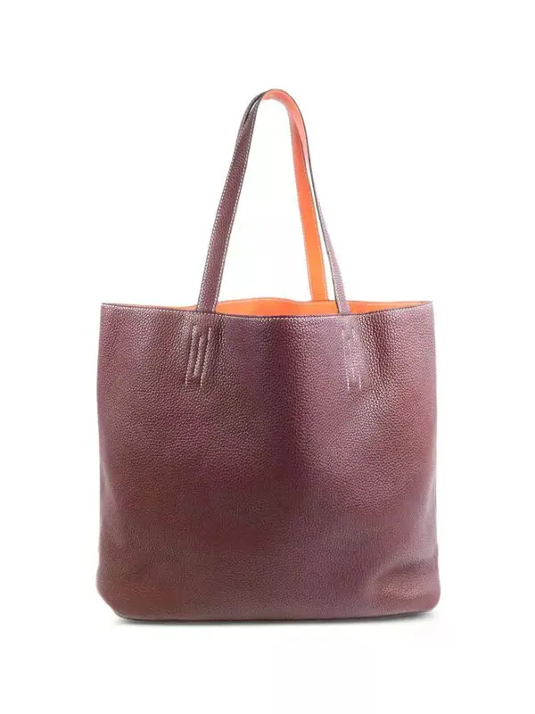Hermès Double Sens Clemence Leather Tote Bag - Brown