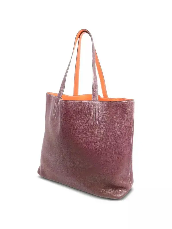 Hermès Double Sens Clemence Leather Tote Bag - Brown