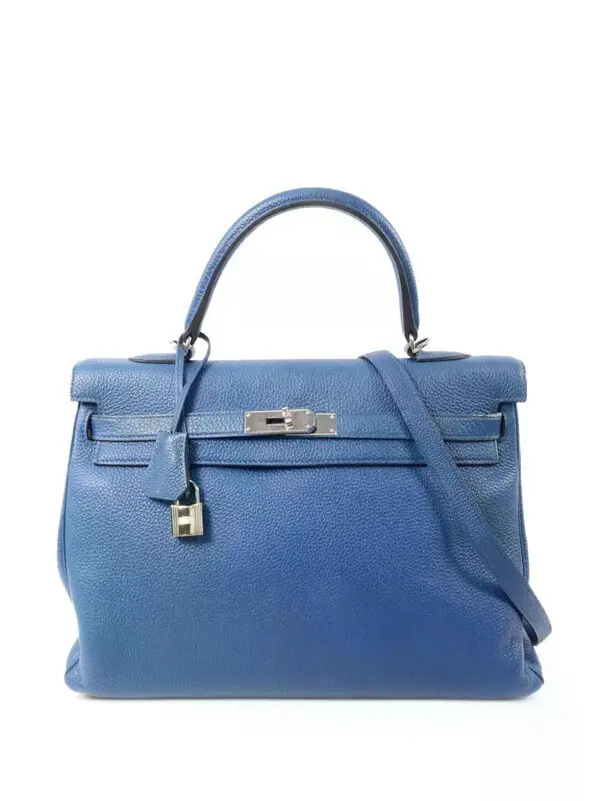 Hermès 35 Kelly Two-way Handbag - Blue